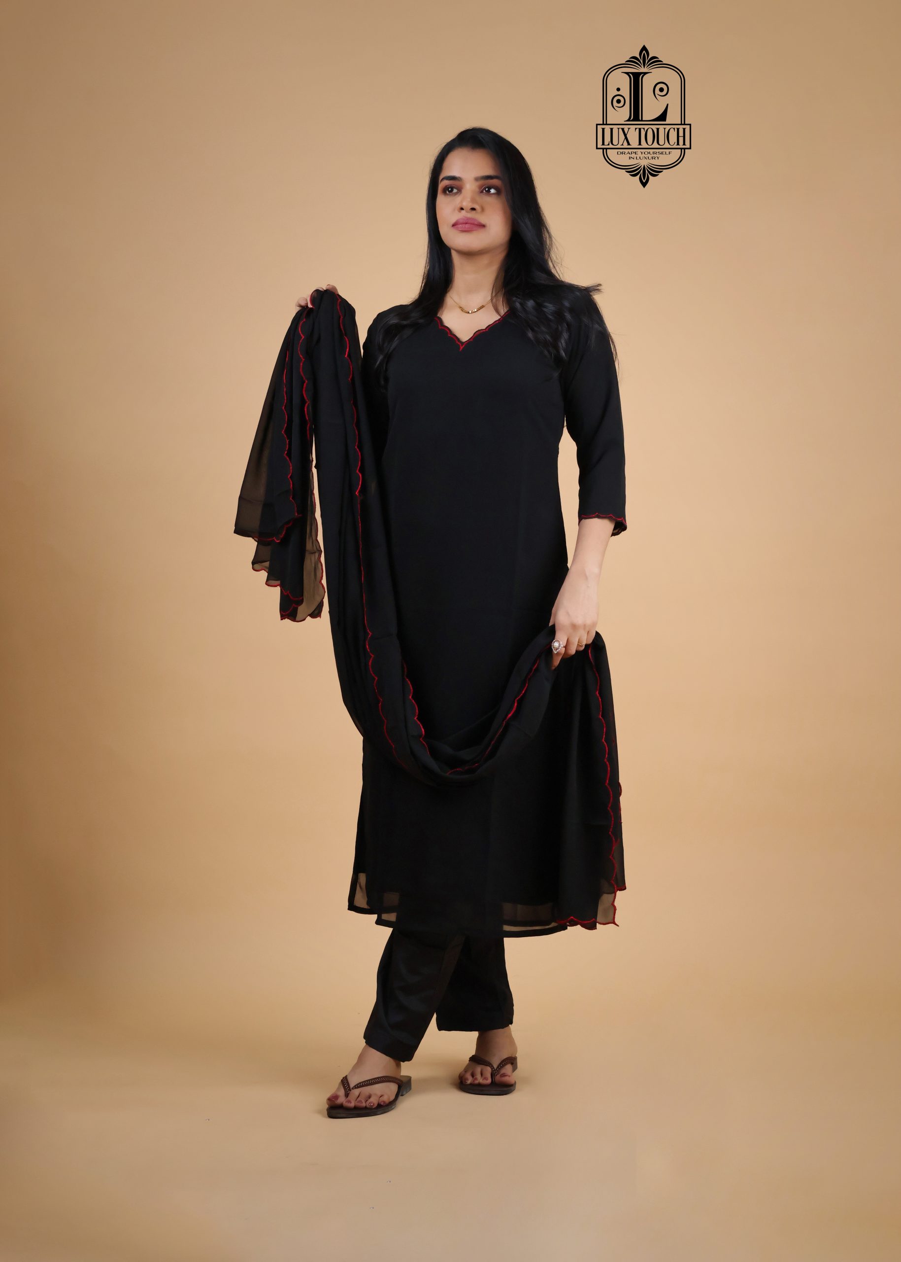 PLAIN SCALAP HIGHLIGHTED SUIT SET – luxtouch
